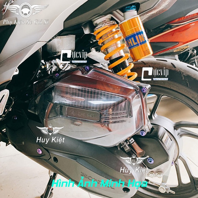 Combo 7 Ốc Pô E Titan GR5 5Li Ren Xoắn Gắn Pô E AirBlade 13 - 22, Vario ...