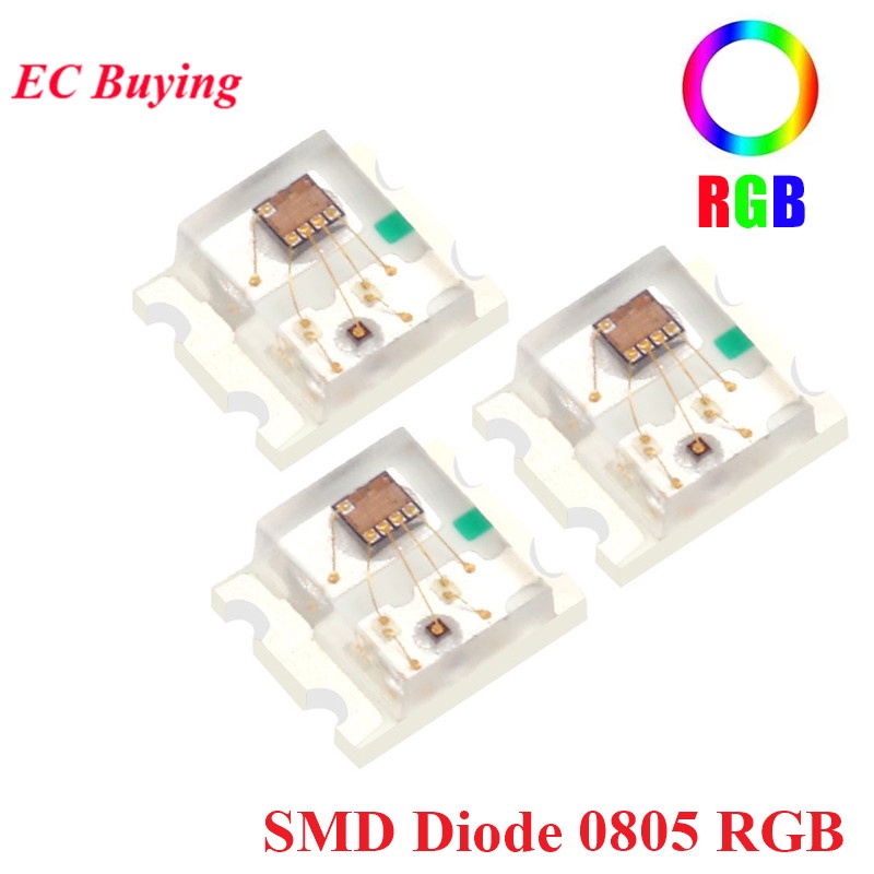 Set 20 Đèn LED SMD 0805 RGB Diodo Flash Alto Brilho Diod 0807 RGB ...