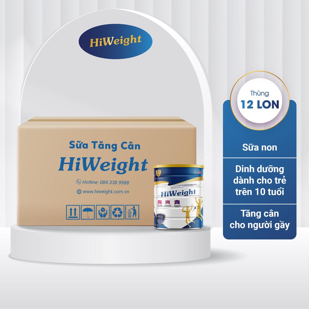 Thùng sữa non Hiweight 12 lon 650g, sữa bột tăng cân dành cho người gầy và trẻ trên 10 tuổi ...