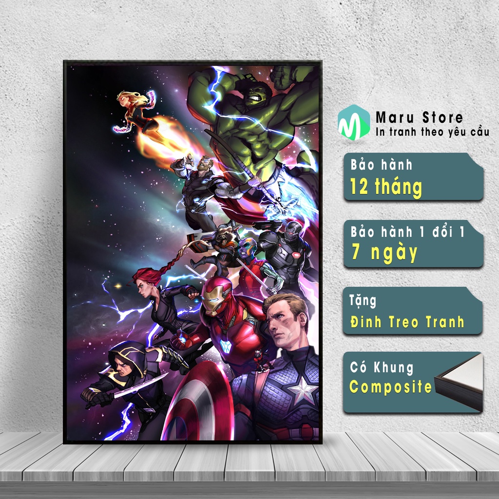 Tranh Marvel Treo Tường, Canvas Có Khung, Trang Trí Phòng Net, Quán ...