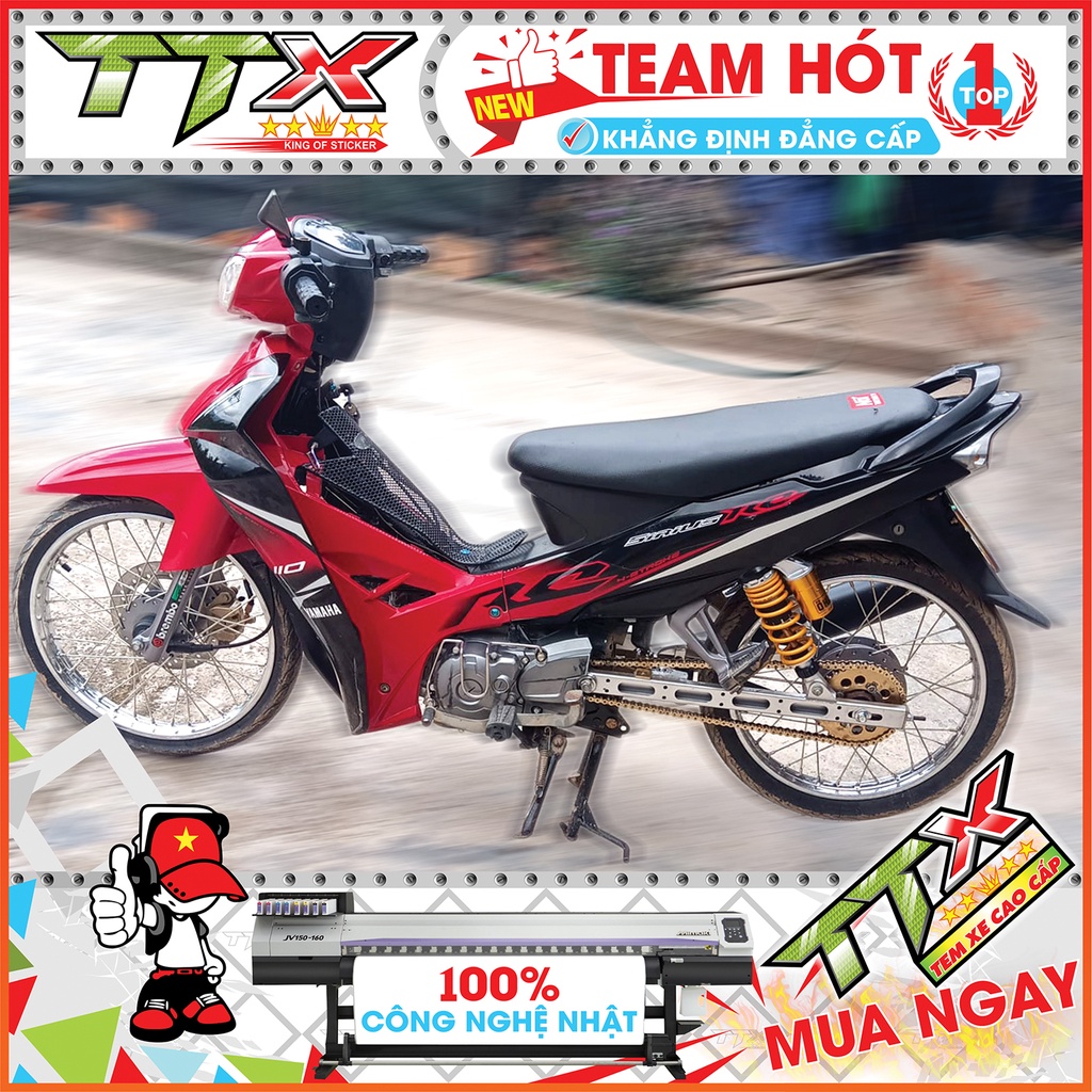 Tem chế sirius rc 110 , Team rời sirius dán xe màu đỏ nền đen tuyệt đẹp , Shop TTX Tem sirius mã ...