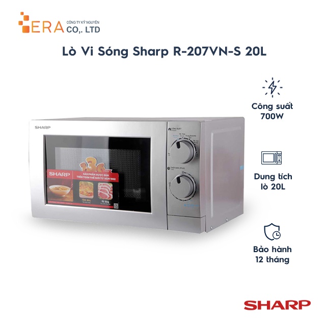Lò Vi Sóng Sharp R-207VN-S 20L | Shopee Việt Nam