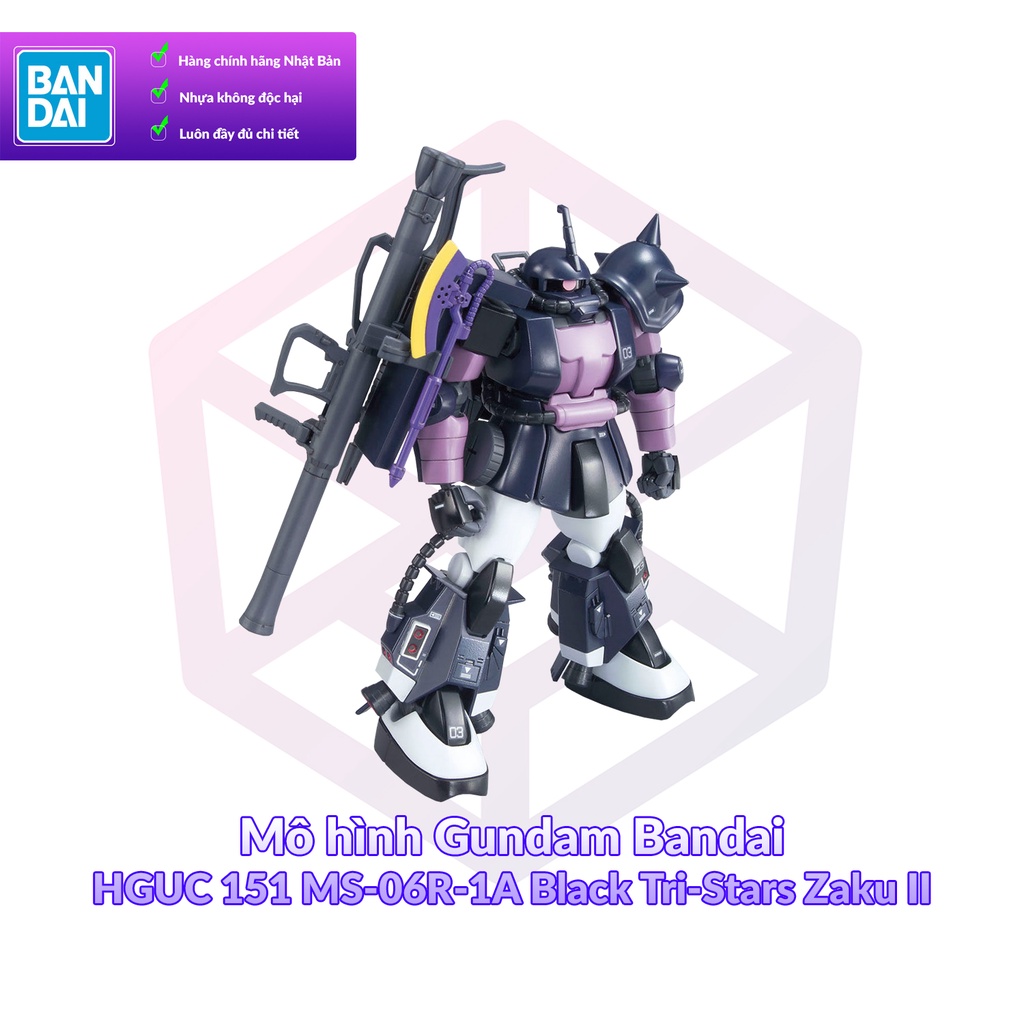 Mô hình Gundam Bandai Bandai HGUC 151 MS-06R-1A Black Tri-Stars Zaku II 1/144 [GDB] [BHG ...