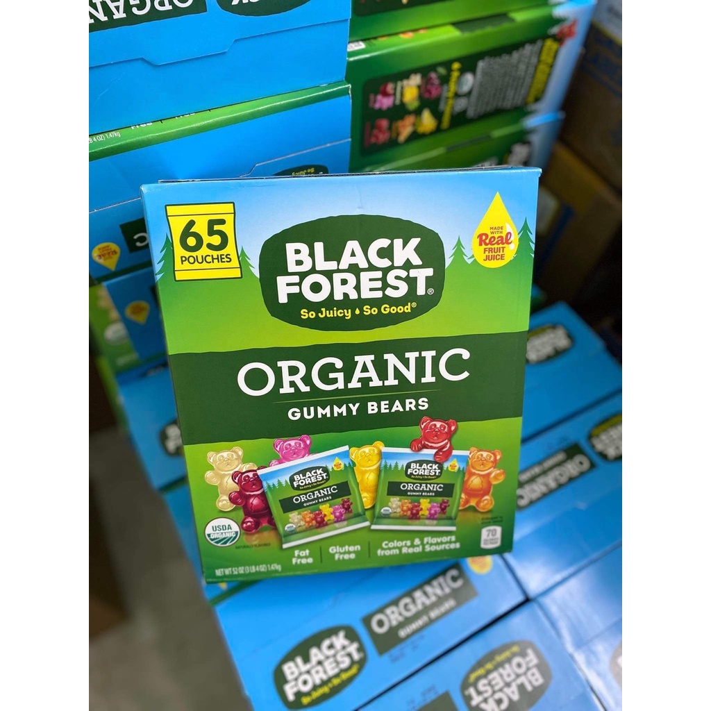 Kẹo Dẻo Gấu Vị Trái Cây Hữu Cơ Black Forest Gummy Bear Hộp 1.5Kg Gồm 65 ...