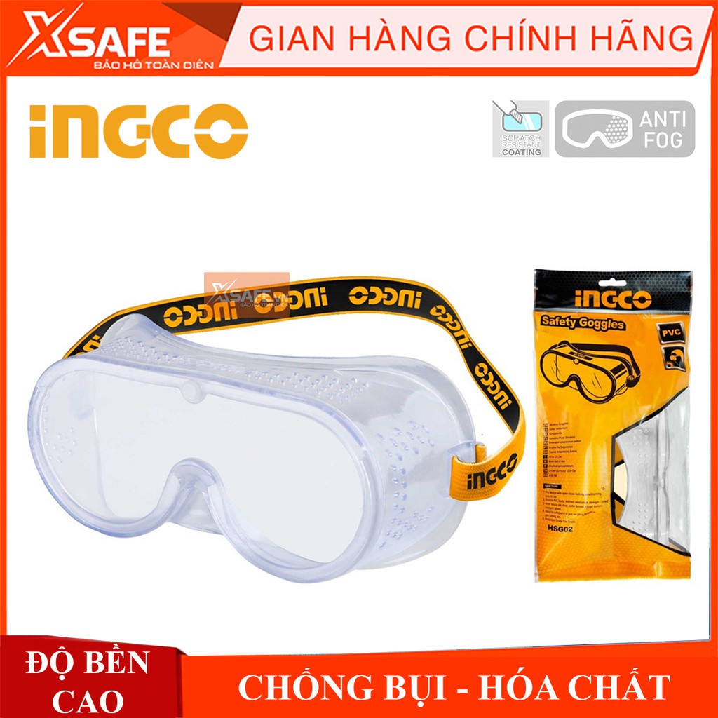 Kính bảo hộ Ingco HSG02 - Kính chống bụi, hóa chất, vật văng bắn, chịu ...
