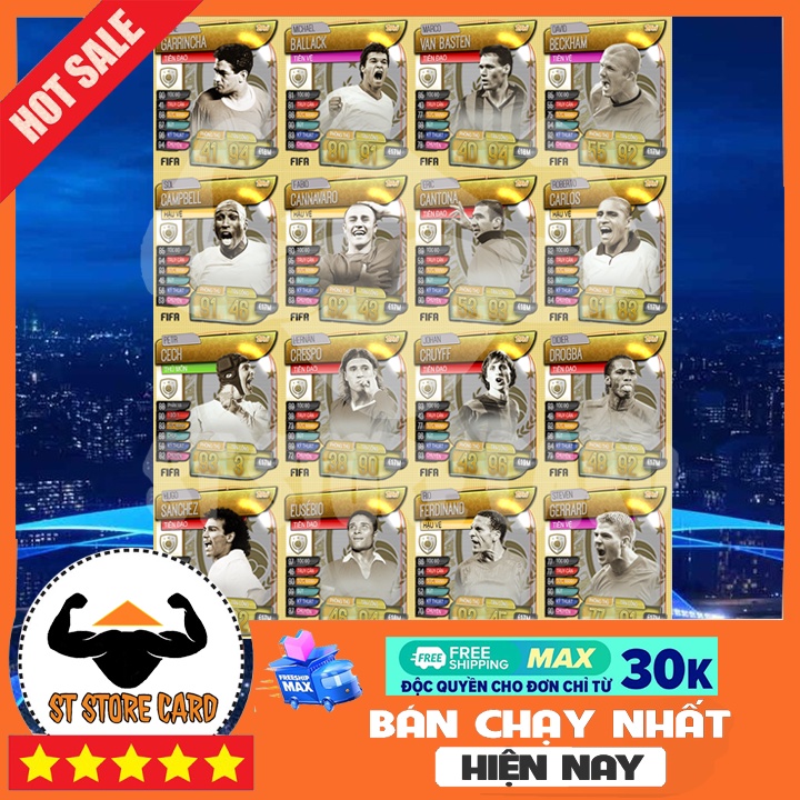 [Bộ 16] Thẻ cầu thủ bóng đá size Poca Match Attax huyền thoại ICON FO4 ...