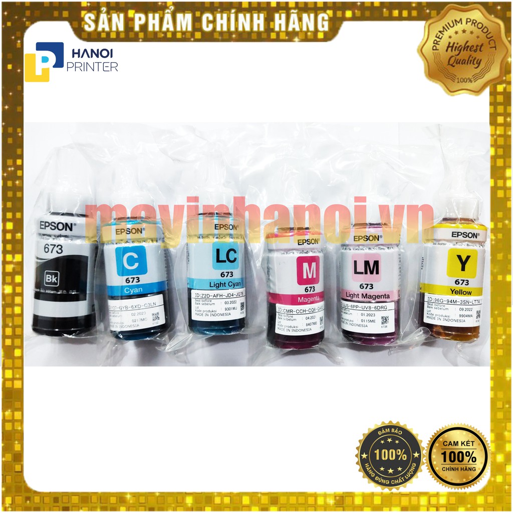 Bộ Mực bóc máy Epson 673 chính hãng dùng cho máy in Epson L805 / L850 / L800 / L810 / L1800 ...