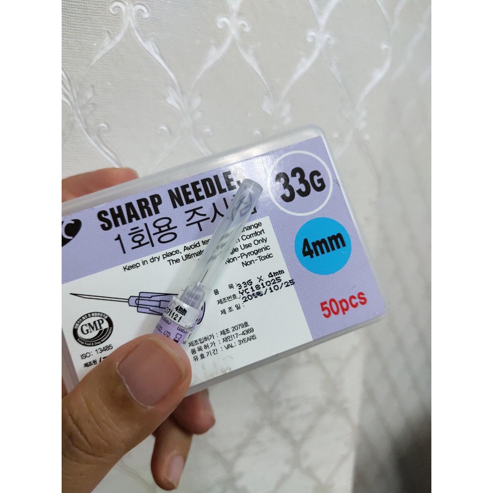 Sharp Mesotherapy Needles - Hộp 50 Đầu kim tiêm meso 27G 30G 31G 32G 33G 34G đủ size 4mm 6mm 8mm ...