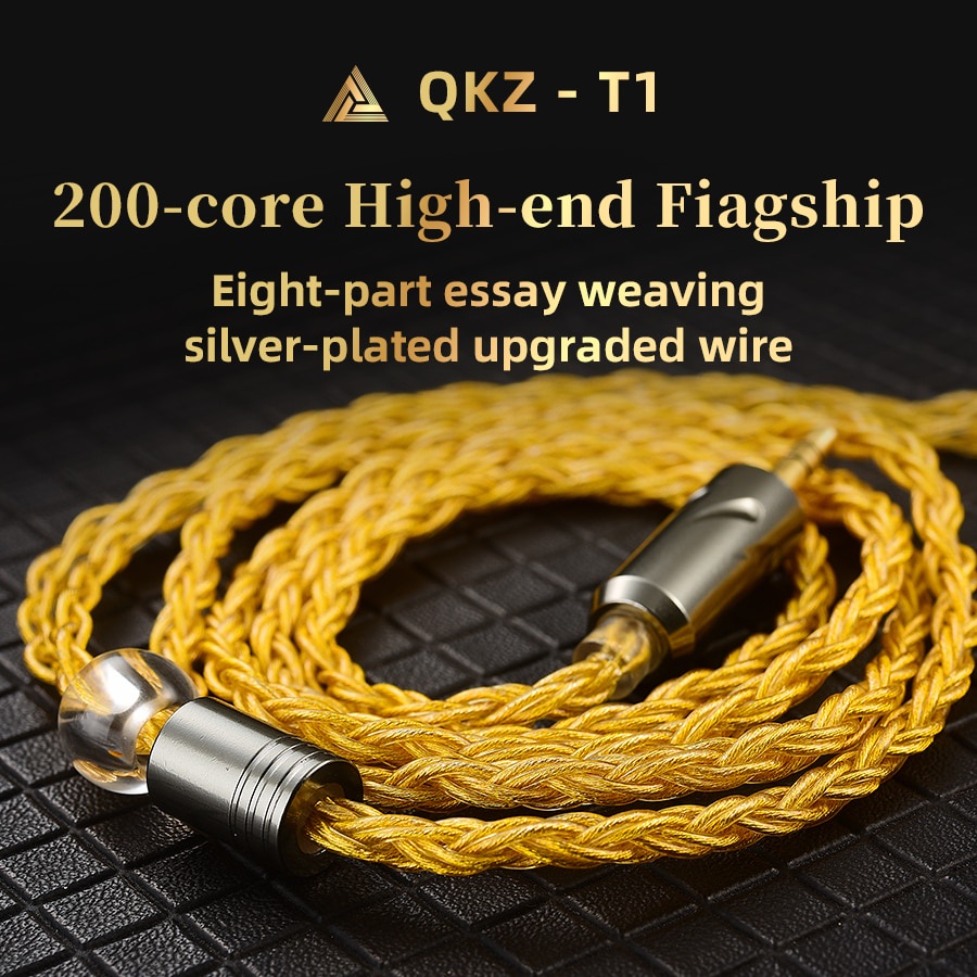 Dây cáp tai nghe Hifi QKZ T1 8 lõi TC mạ bạc MMCX/2pin sử dụng cho ZXN ...