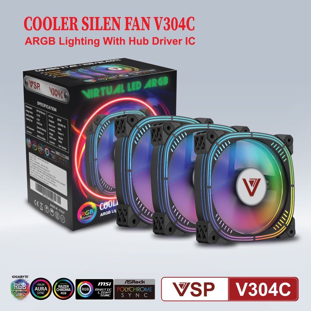 Bộ kit 3 Fan Led RGB + Hub VSP V304C | Shopee Việt Nam