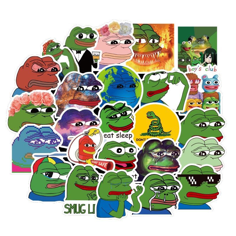 Sticker / Hình dán Ếch Xanh PEPE Graffiti (Bộ 10-50 hình khác nhau ...
