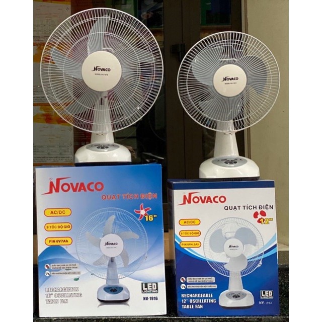 Quạt tích điện Novaco NV-1912 / 1916 - Cánh phi 300 / 350 - Thời gian ...