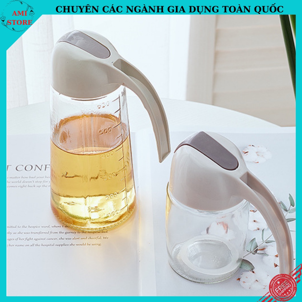 Bình đựng dầu ăn/ nước mắm/ dầu dấm thủy tinh nắp bật tự động 630ML giá rẻ | Shopee Việt Nam