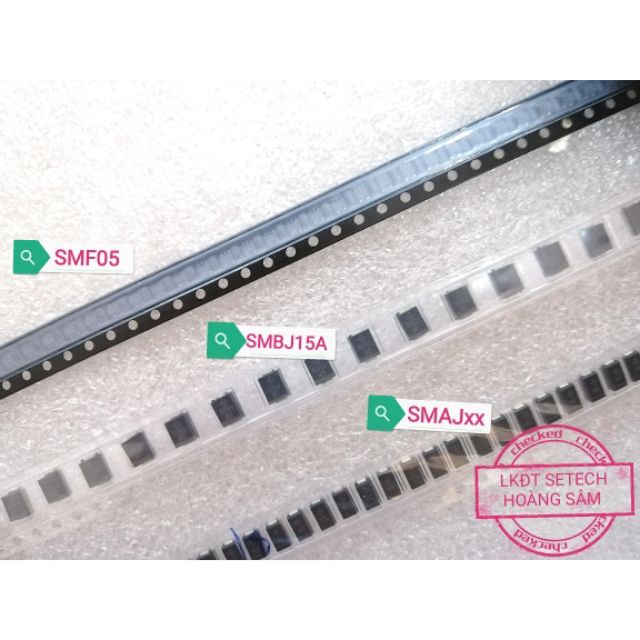 Diode TVS chân dán SMF05, SMBJ15A, SMAJ6.0CA, SMAJ30CA, SMAJ45A ...