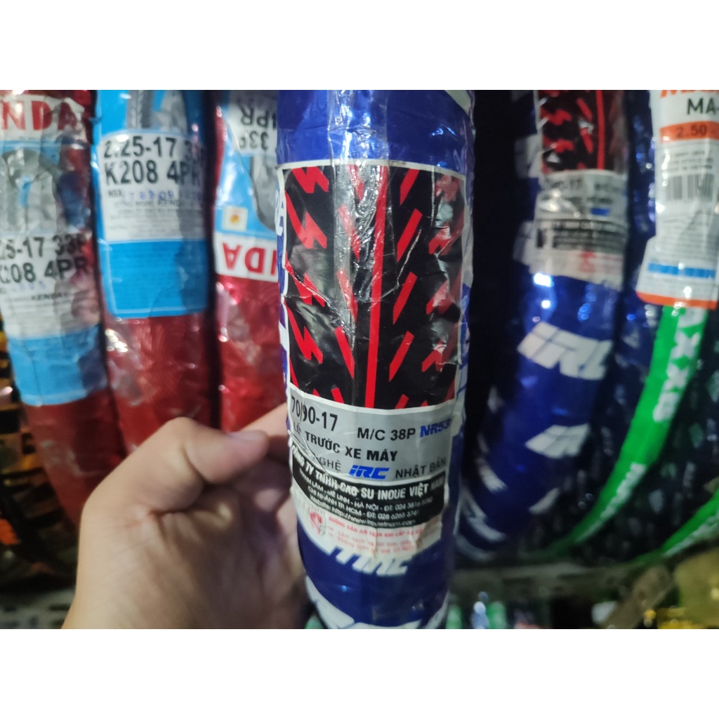 Lốp( vỏ)IRC 70/90-17 TT NR53 Trước Sirius, Jupiter V (có dùngruột ...