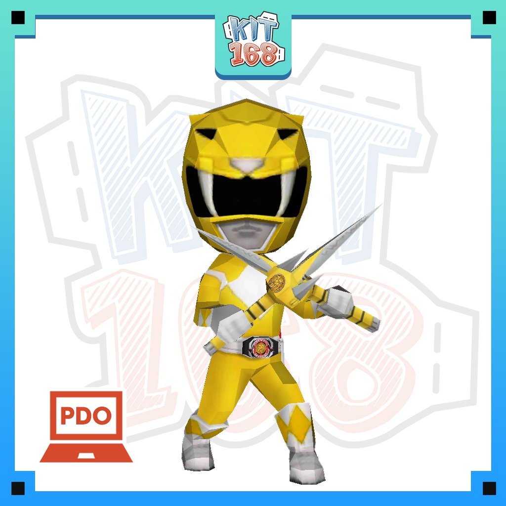 Mô hình giấy Anime Game Yellow Ranger - Power Rangers | Shopee Việt Nam