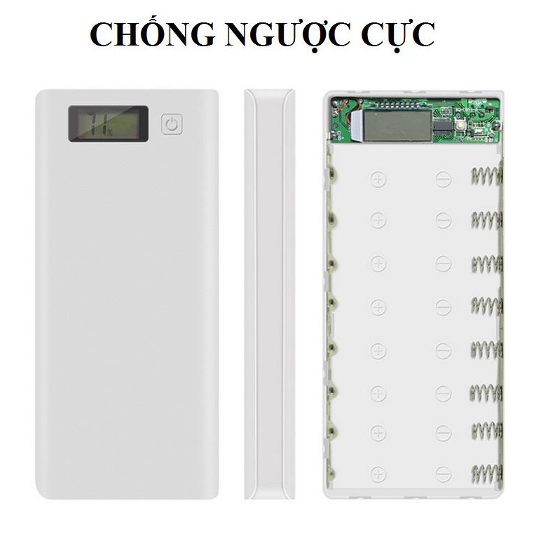 [CHỐNG NGƯỢC CỰC)Khung 8 pin sạc dự phòng 30.000mAh dùng pin laptop ...