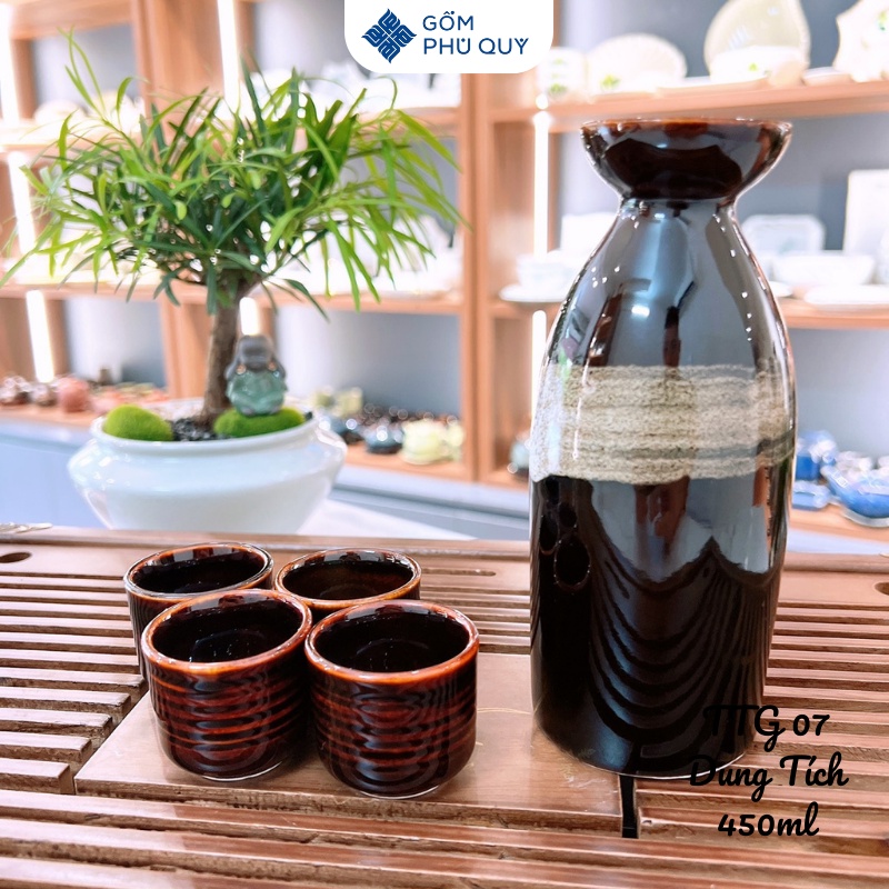 Bộ Ấm Chén Uống Trà, Trà Đạo Bình Sake Đứng Men Hỏa Biến Gốm Sứ Bát ...