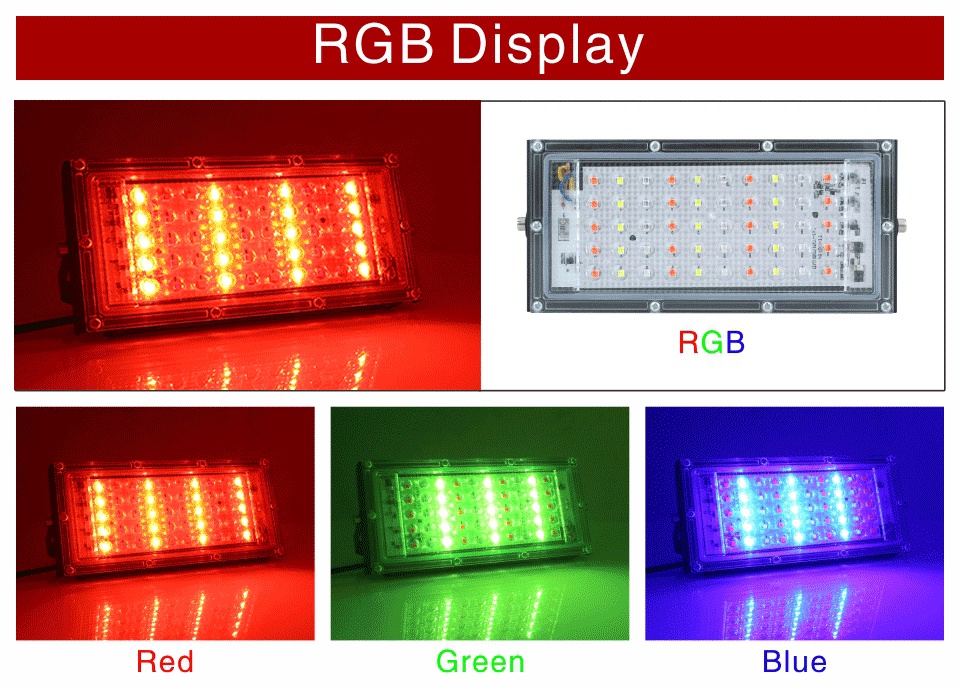 Đèn LED Chiếu Sáng Ngoài Trời Liang 50W 220V IP65 Ánh Sáng Trắng / Xanh ...