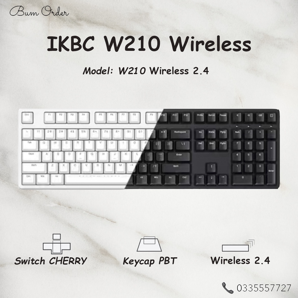 [PRE-ORDER]Bàn phím cơ iKBC W210 WIRELESS - BLACK EDITION | Shopee Việt Nam