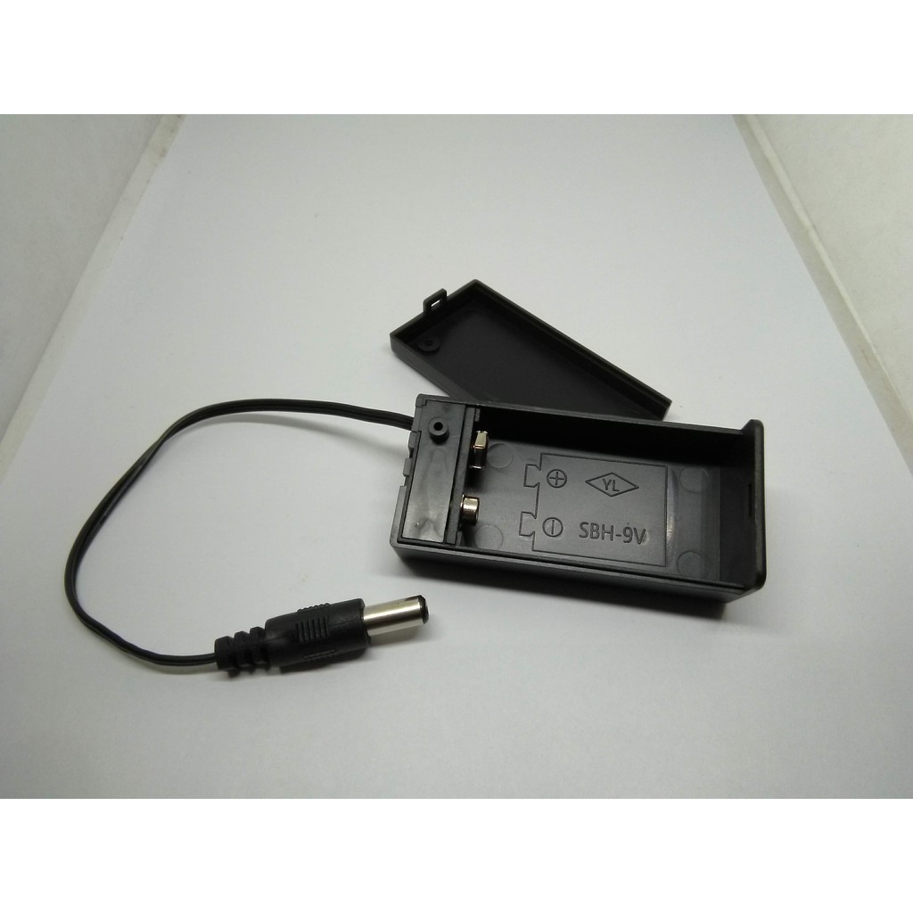 Hộp gắn pin 9v (Đế pin 9v, khay pin 9v) có công tắc và đầu jack DC 5521 ...