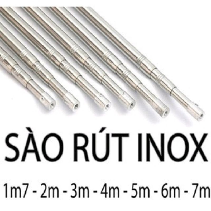 SÀO RÚT INOX ĐA NĂNG, NGẮN DÀI TÙY CHÌNH DỂ DÀNG, CHẮC CHẮN. (1,9m-2,5m-3m-4m) | Shopee Việt Nam