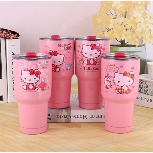 Ly giữ nhiệt Thái 900ml hình hello kitty (có túi + 2 ống + cọ rửa) | Shopee Việt Nam