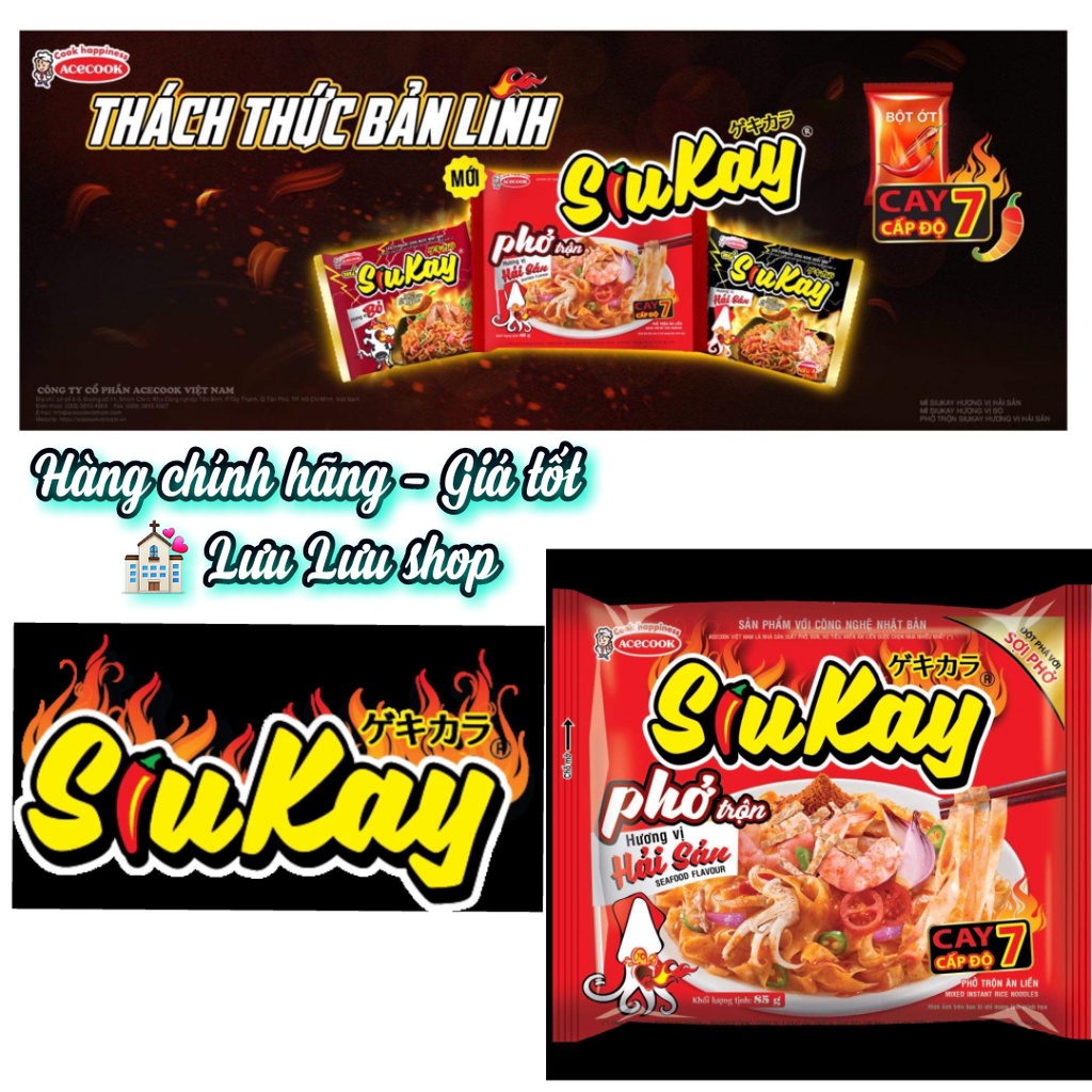 Phở trộn Siukay 7 cấp độ vị hải sản gói 85g | Shopee Việt Nam