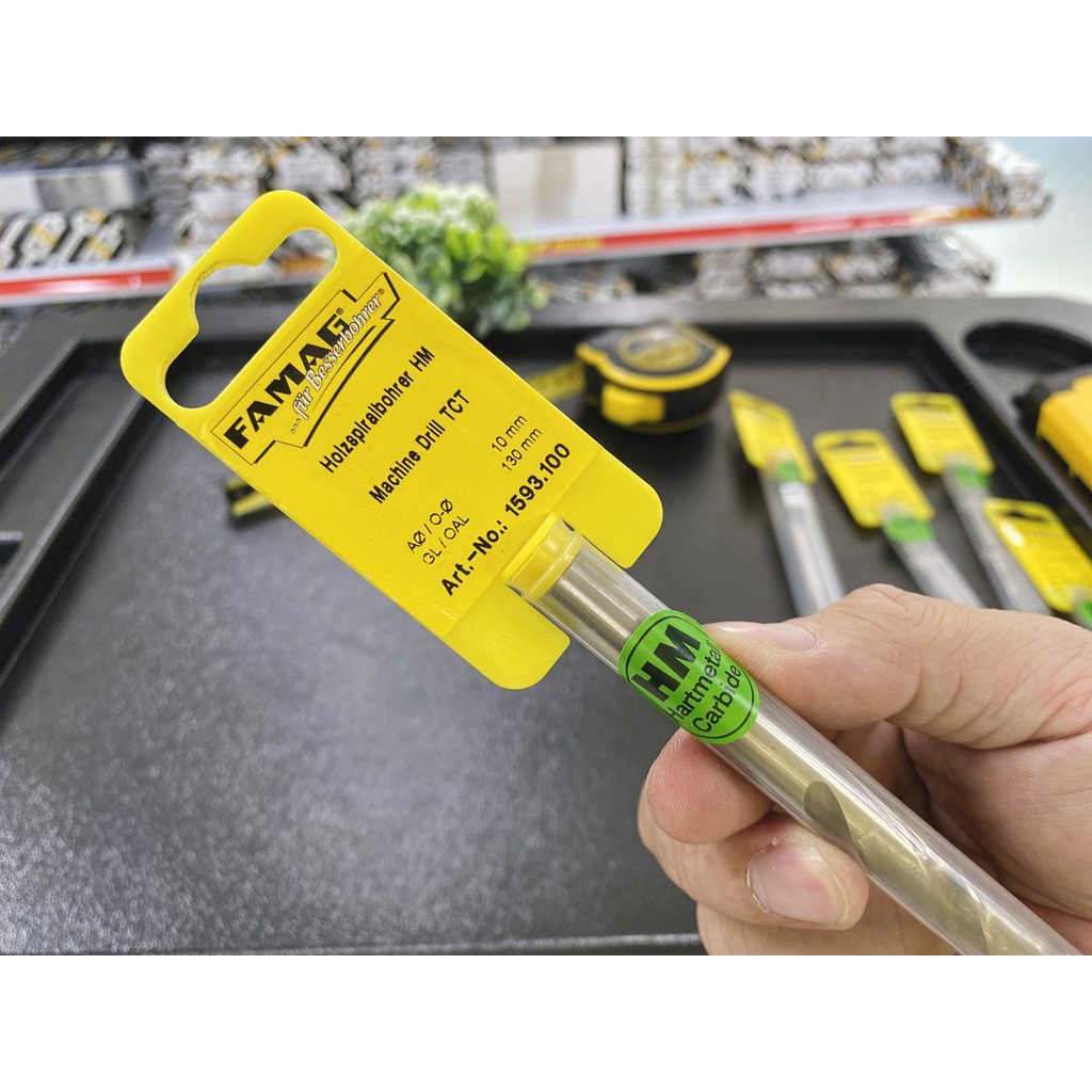 Mũi khoan gỗ Ø10mm, hợp kim carbon. Famag 1593.100. Sản xuất tại Đức ...