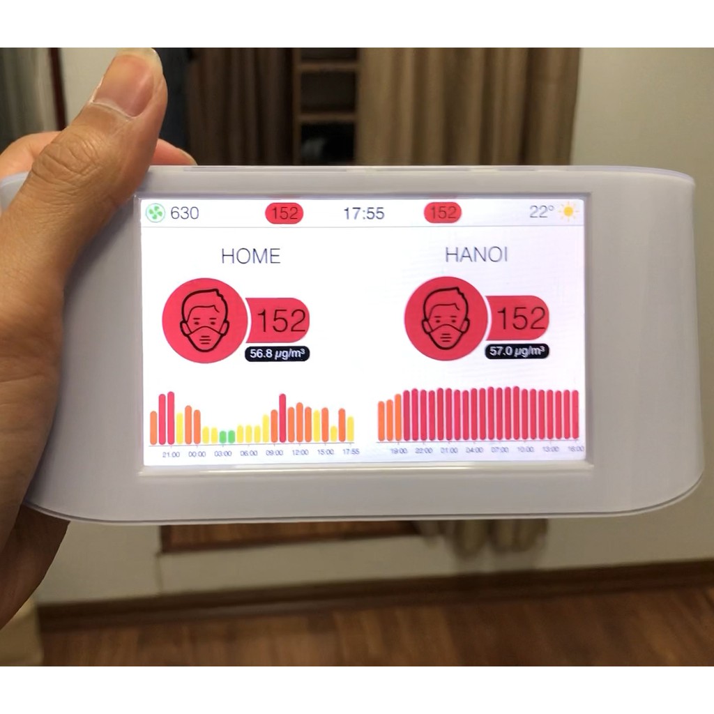 Máy chất lượng không khí, đo nồng độ bụi mịn PM2.5 IQAir AirVisual Pro | Shopee Việt Nam