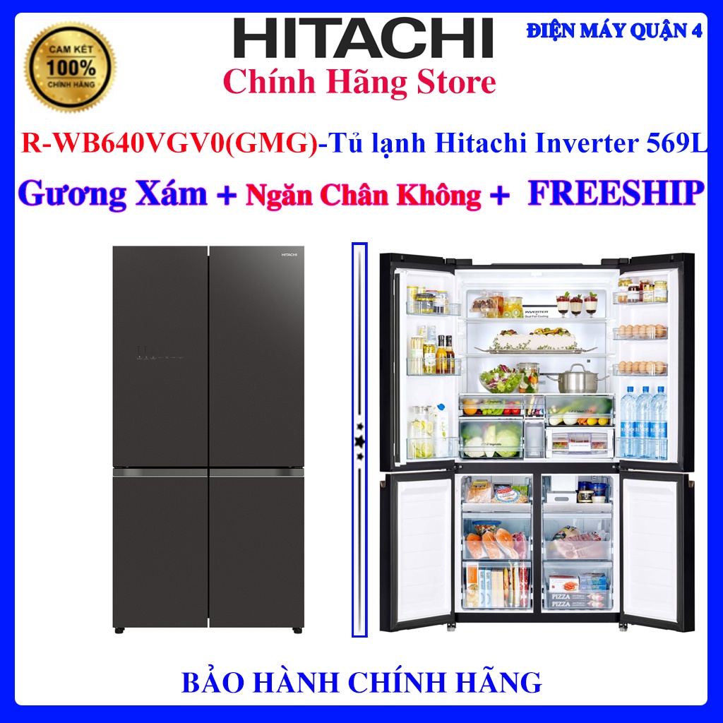 Tủ lạnh Hitachi Inverter 569L R-WB640VGV0 (GMG) - Mới 100% - Bảo hành ...