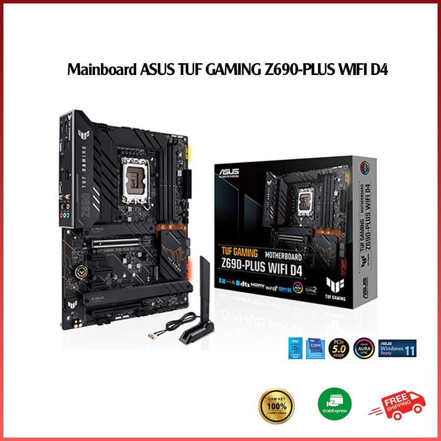 Mainboard ASUS TUF GAMING Z690-PLUS WIFI D4 (Intel Z690, Socket 1700, ATX, 4 khe RAM DDR4 ...