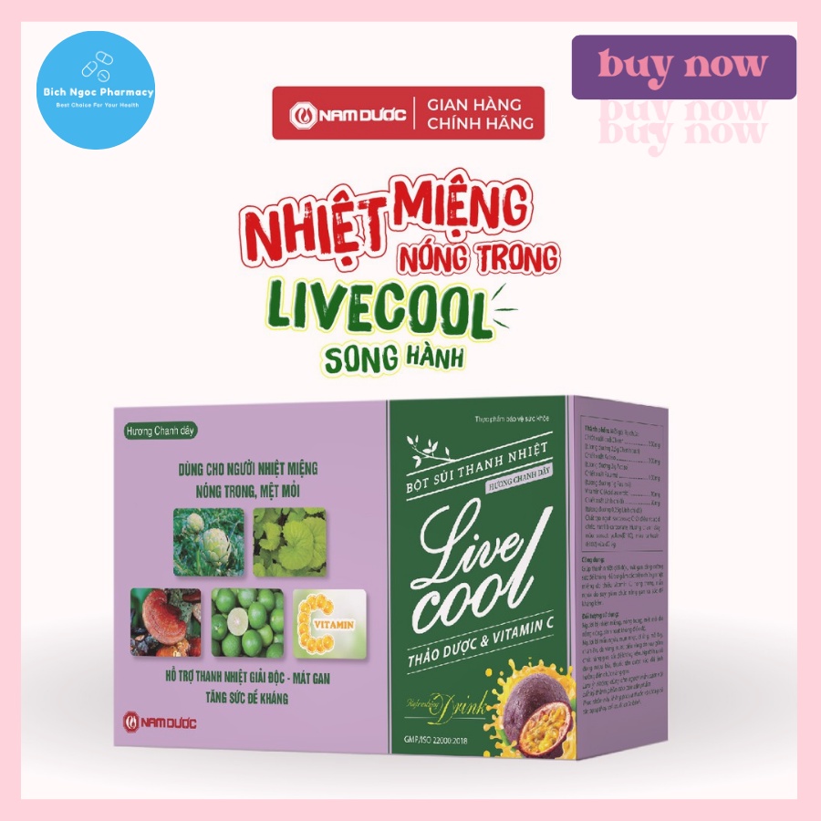 BỘT SỦI LIVE COOL HƯƠNG CHANH THANH NHIỆT GIẢI ĐỘC, MÁT GAN (HỘP 10 GÓI ...