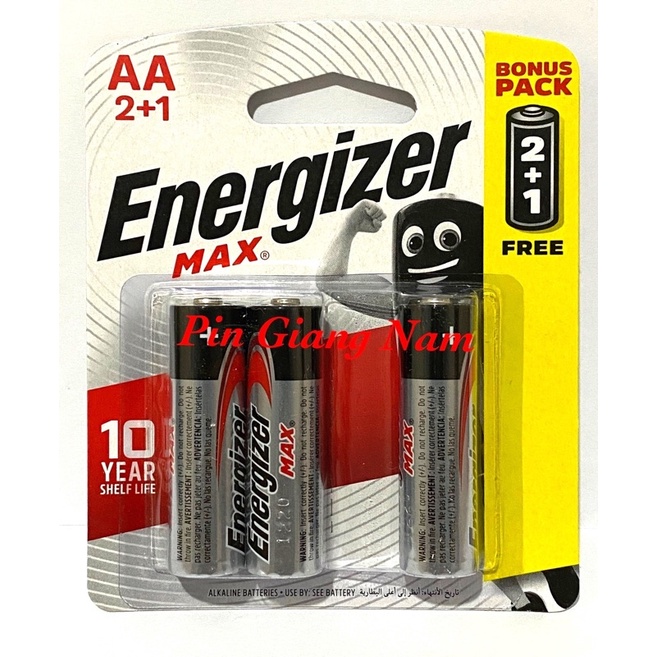 Pin AA Energizer Max E91 Alkaline Hàng Chính Hãng DKSH Việt Nam vỉ 3 viên | Shopee Việt Nam