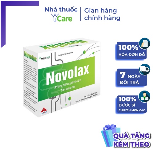 [QUÀ TẶNG] Novolax hộp 20 ống uống chất xơ hòa tan giảm táo bón, tốt ...