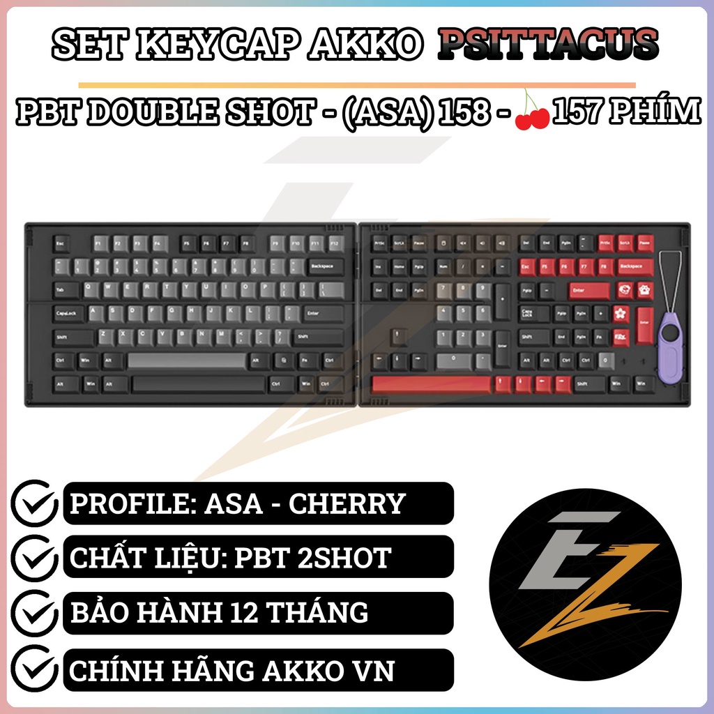 Keycap Cho Bàn Phím Cơ Akko Set – Psittacus JP (PBT Double-Shot/ASA ...