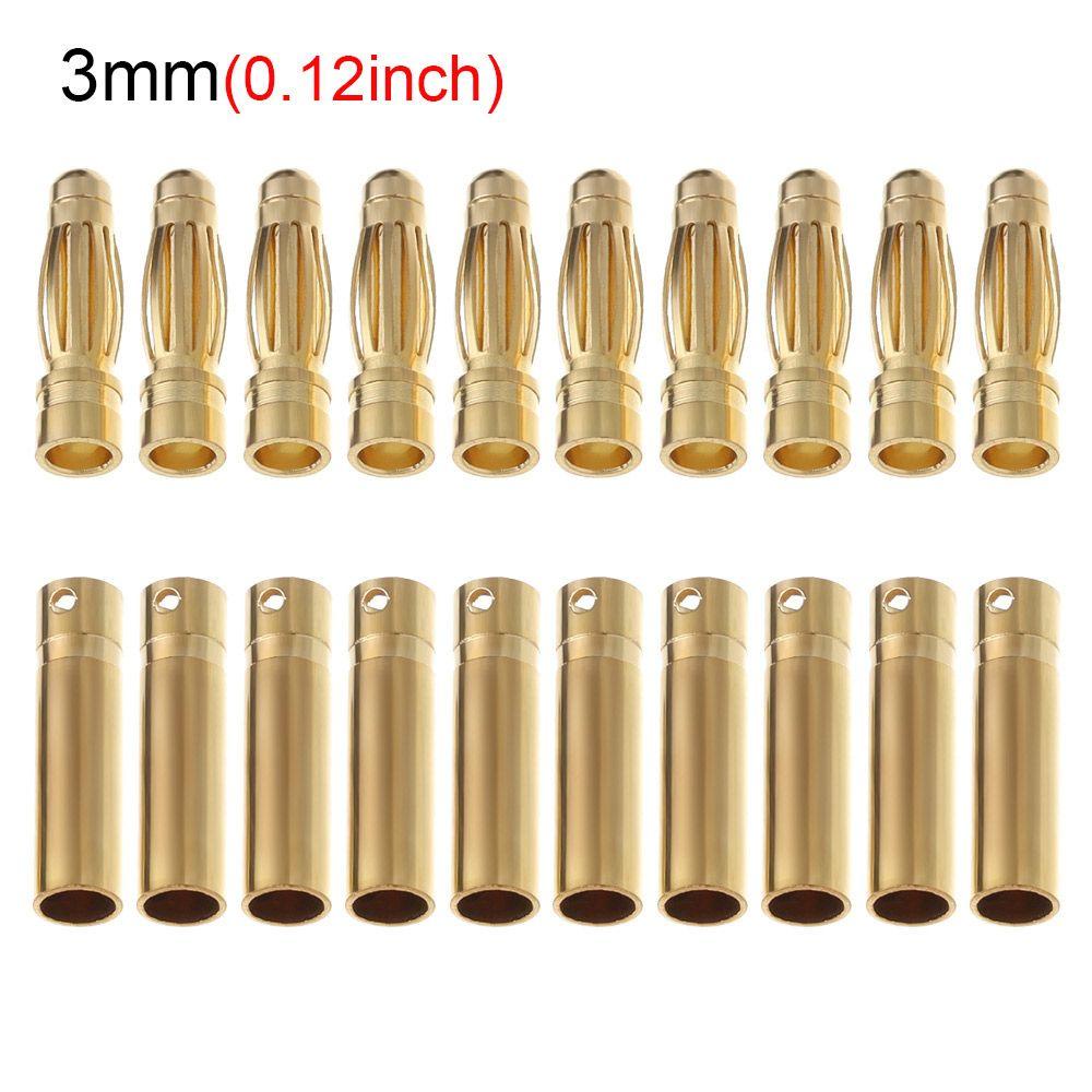Mioshop 10 Cặp 2 / 3 / 3.5 / 4 / 5 / 5.5mm Viên Đạn Chuối Cắm Mạ Vàng Cho Mô Hình Máy Bay ...
