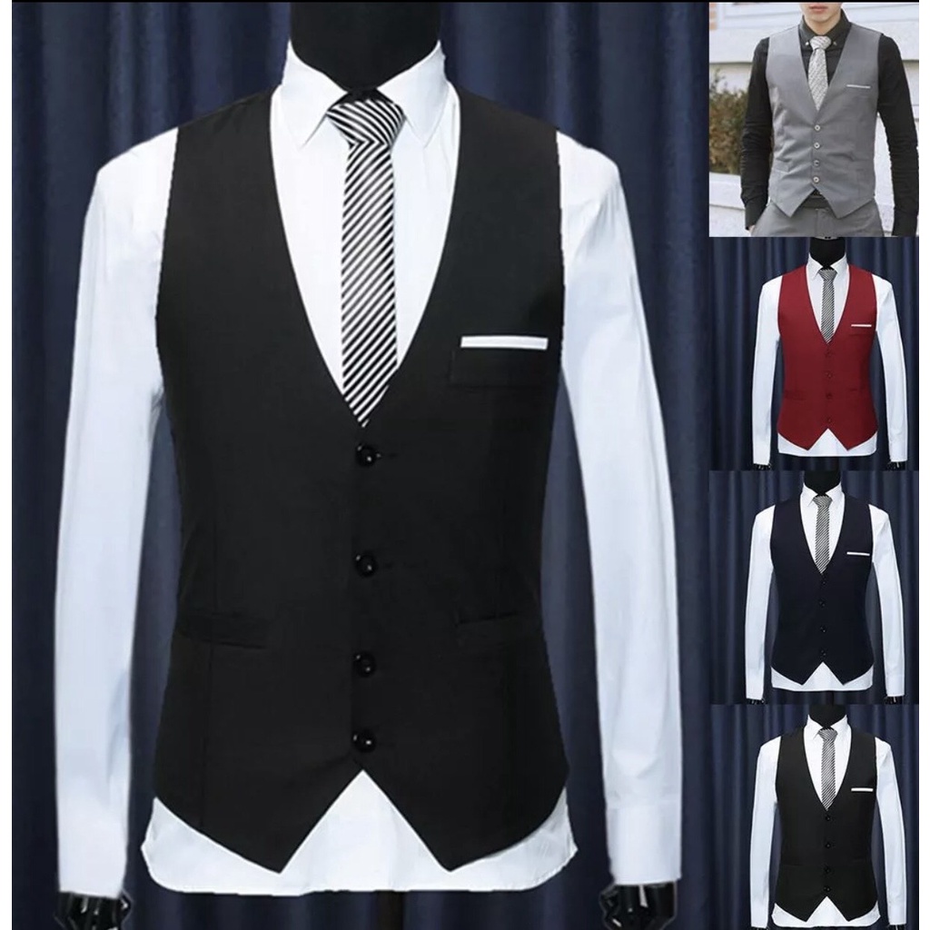 [Sẵn hàng- Ảnh thật- Loại đẹp] Áo gile nam ghile vest nam 2 lớp dày không nhăn không xù phong ...