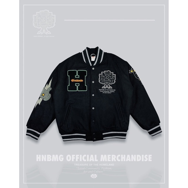 HNBMG "Treasure Of The Homeland" Varsity Jacket (BLACK) | Shopee Việt Nam