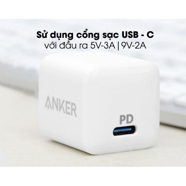 [Chính hãng] Adapter sạc Type C PD 18W Anker powerport nano A2716 ...