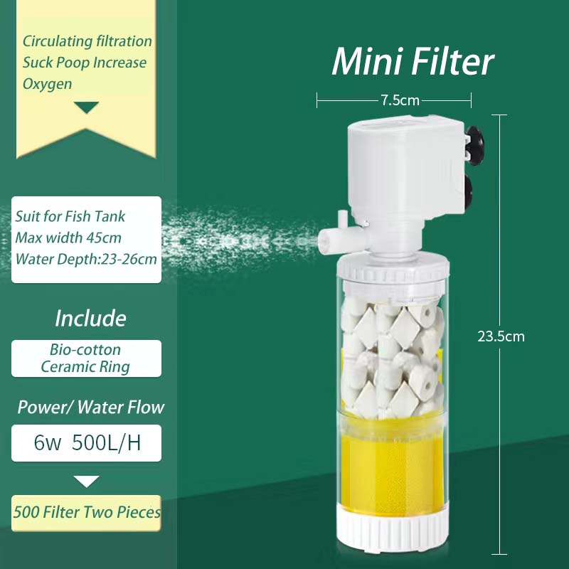 AQUARZOO Aquarium Internal Filter Pump Biochemical Sponge Filtration ...