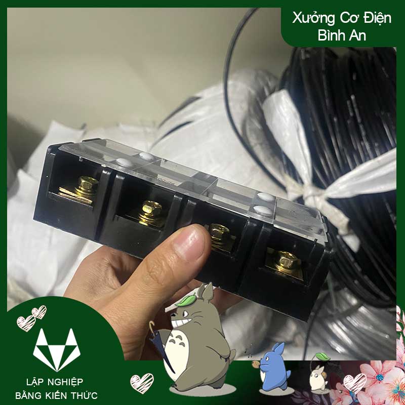 Cầu đấu 100A 4p domino bằng đồng kết nối điện 3 pha | Shopee Việt Nam