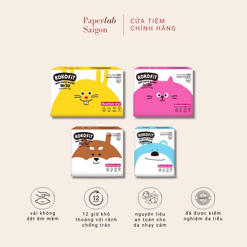 Tã/bỉm quần/dán Kokofit nội địa Hàn Size NB/S/M/L/XL/Jumbo từ 18 miếng ...