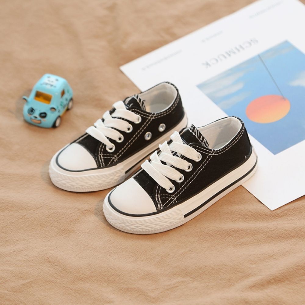 Giày Bata Đế Bệt Cột Dây Cho Bé Trai, Bé Gái Thiết Kế Đơn Giản, Đẹp Mắt ...