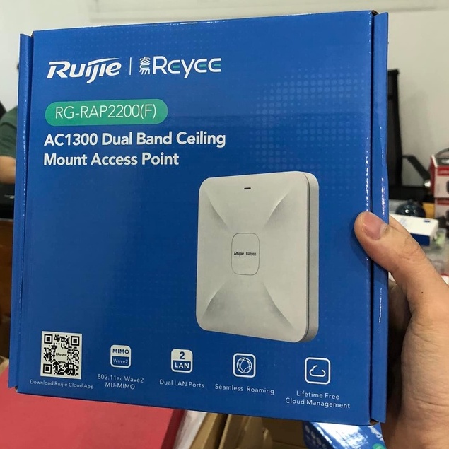 Bộ phát WiFi ốp trần Ruijie RG-RAP2200(F) 2200F LAN 100M chuyên dụng ...