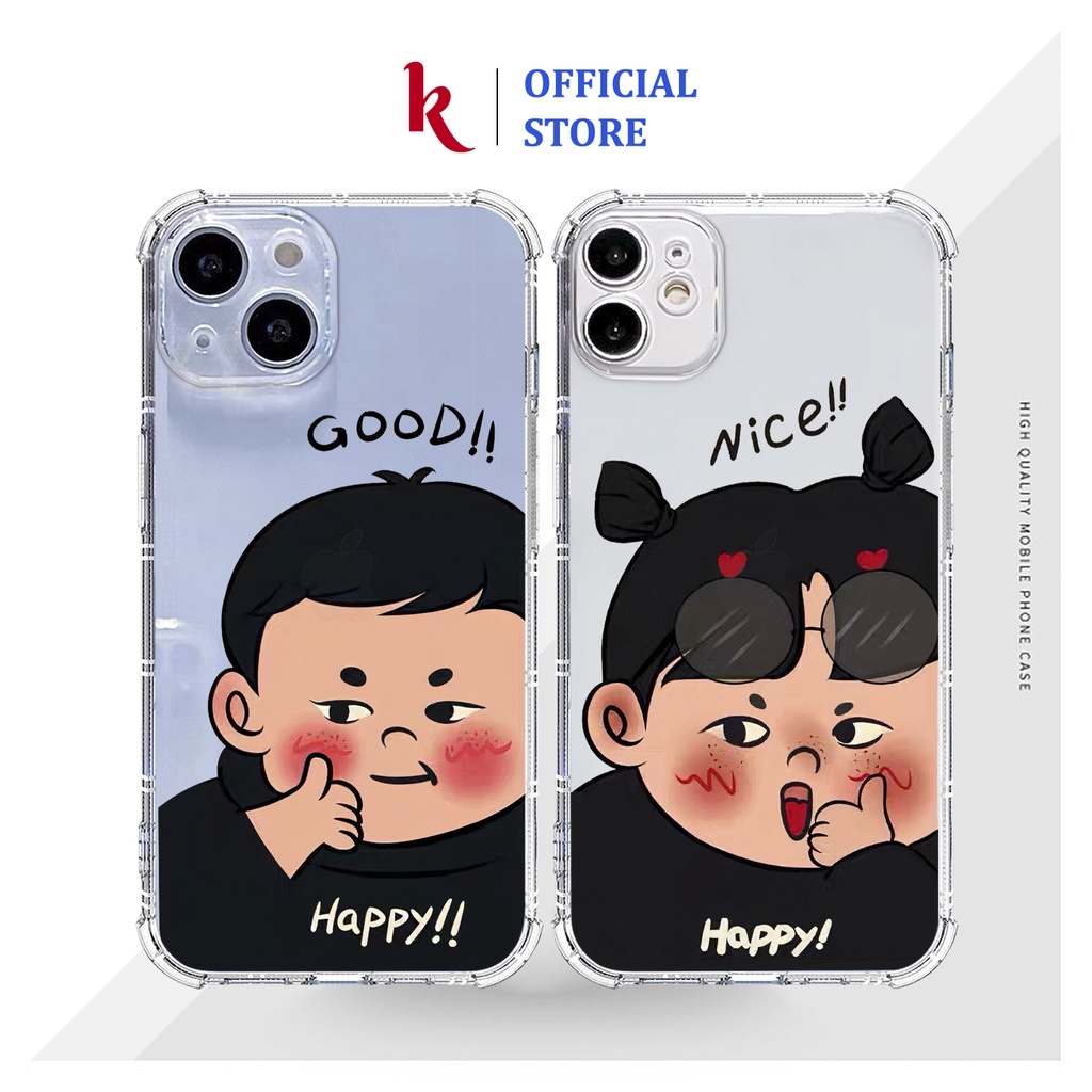 Ốp lưng iphone đôi ấn má kute trong suốt case 15 pro max 15plus 14 13 ...