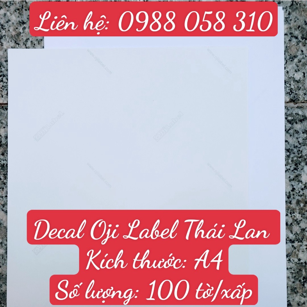 Decal Giấy Oji Đế Trắng Thái Lan Oji Label Lột Dán - 100 Tờ A4 | Shopee ...