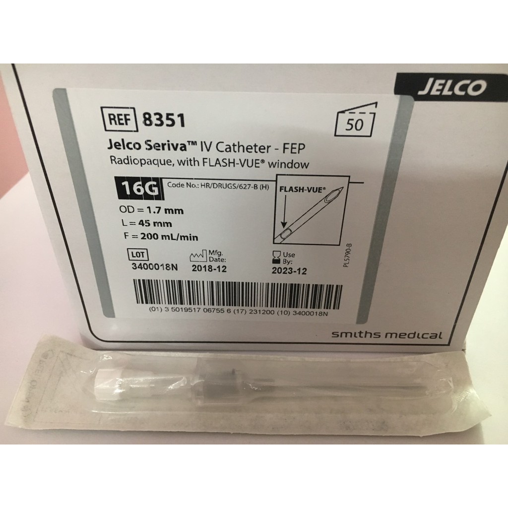 Kim luồn tĩnh mạch Smiths Medical - Jelco Seriva Straight 16G ( 10 cái ...