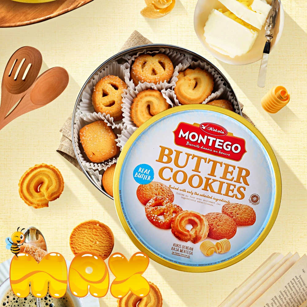 Bánh Quy Hộp Sắt Montego Bánh Quy Bơ Kokola Butter Cookies Mẫu Mới ...