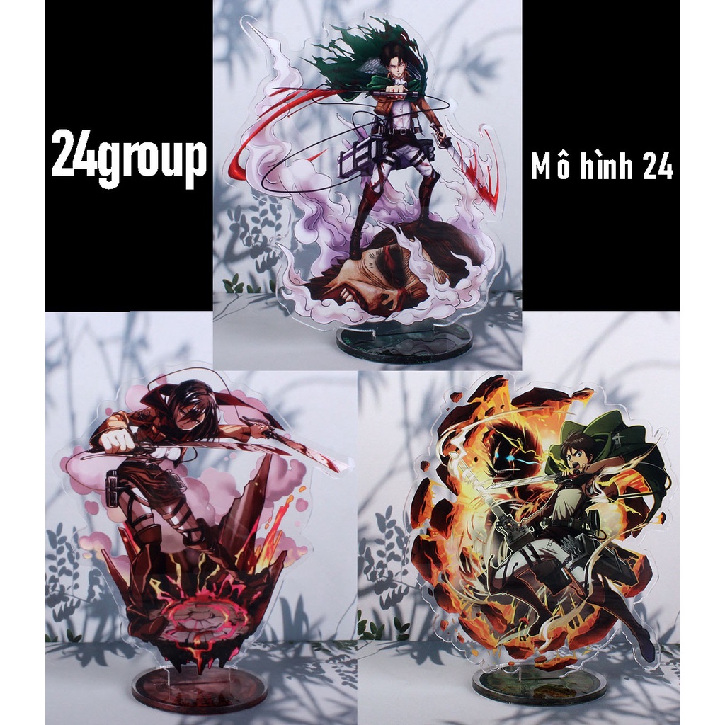 Standee nhân vật Attack on Titan anime Levi Ackerman Mikasa Eren Jeager ...